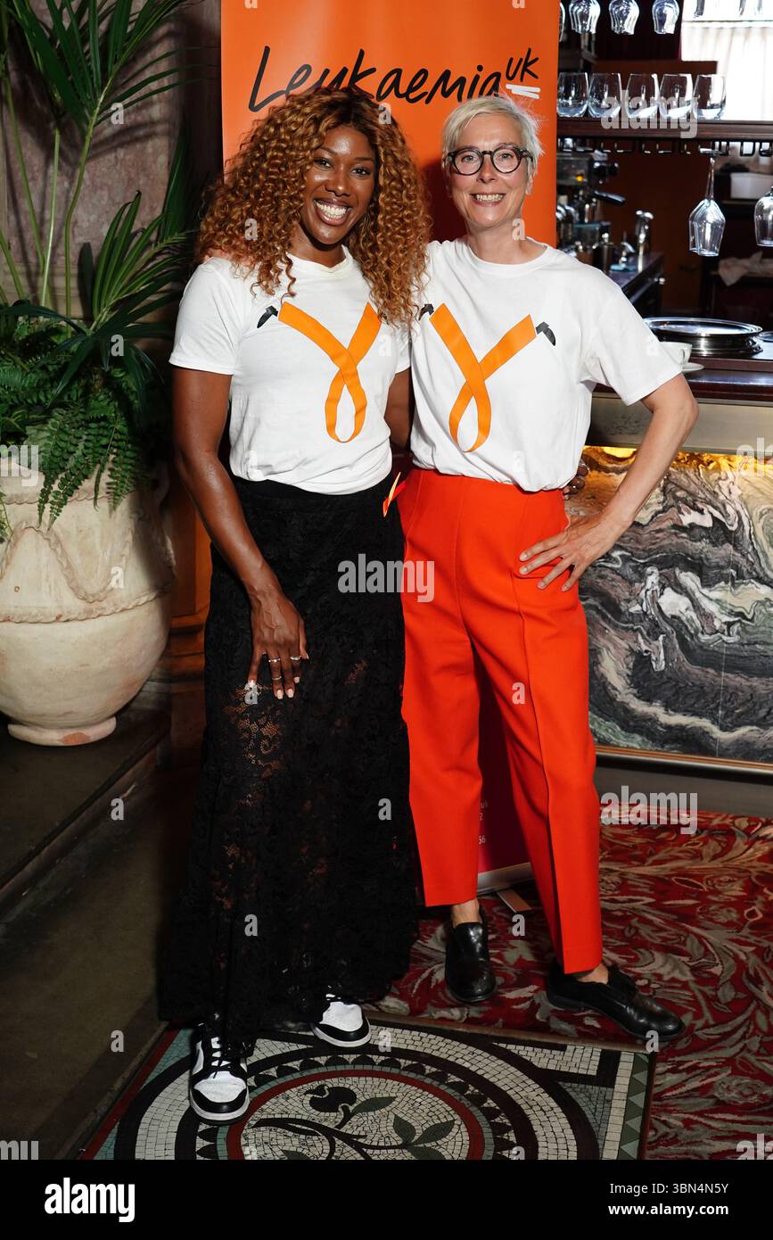 Montell Douglas (left) with Lucy Musgrave at St Pancras Hotel in London ...