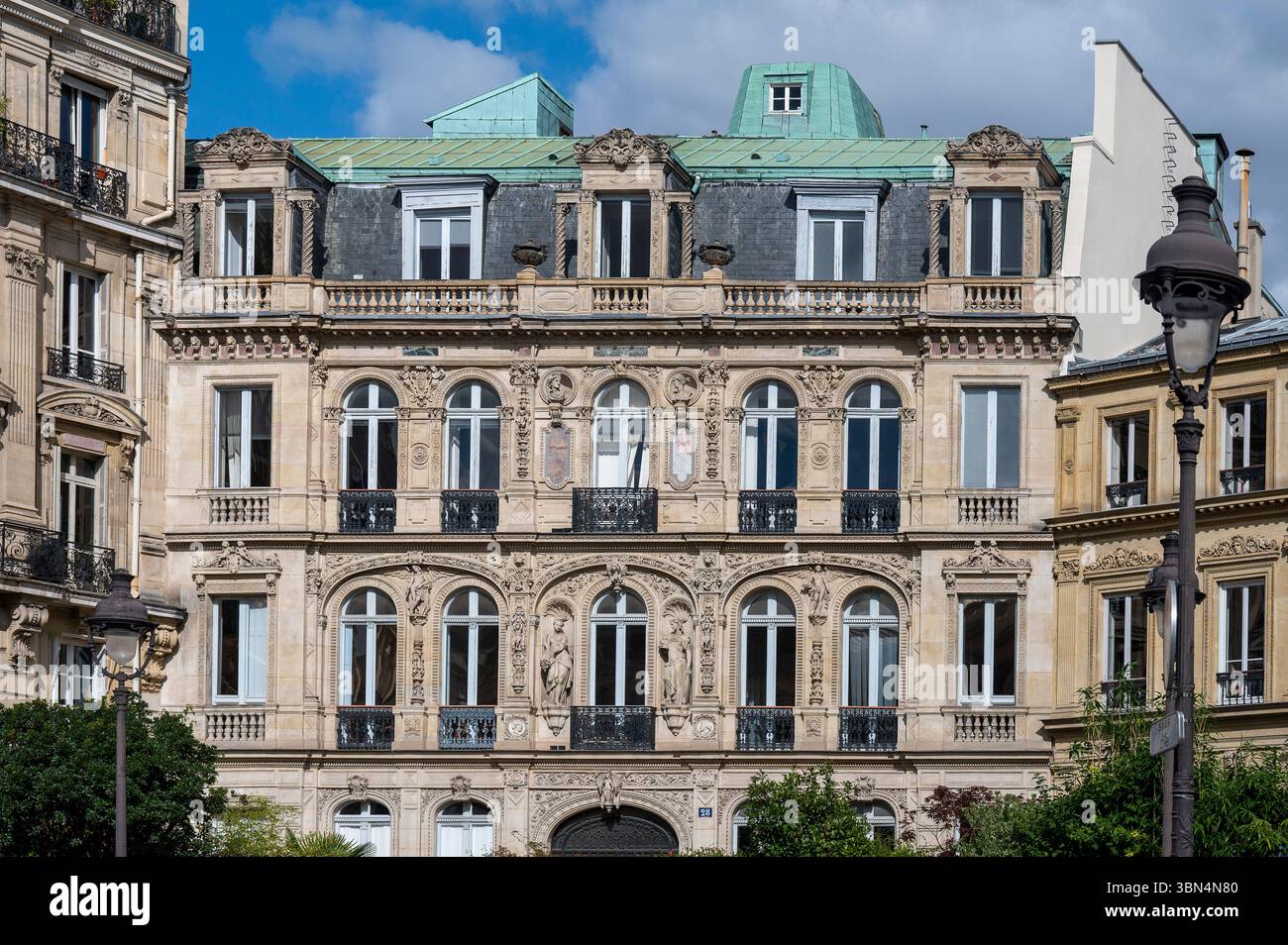 France. Paris. 9th arrondissement. Place Saint Georges. Mansion of La ...