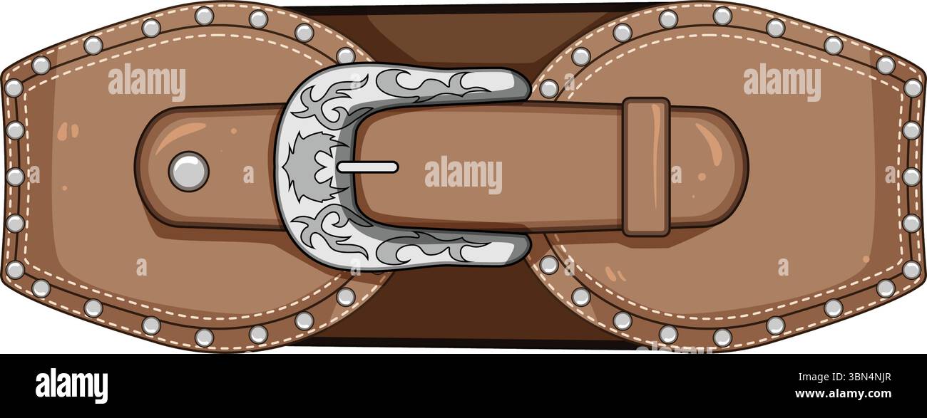 vintage cowgirl belt cartoon vector illustration Stock Vector Image ...