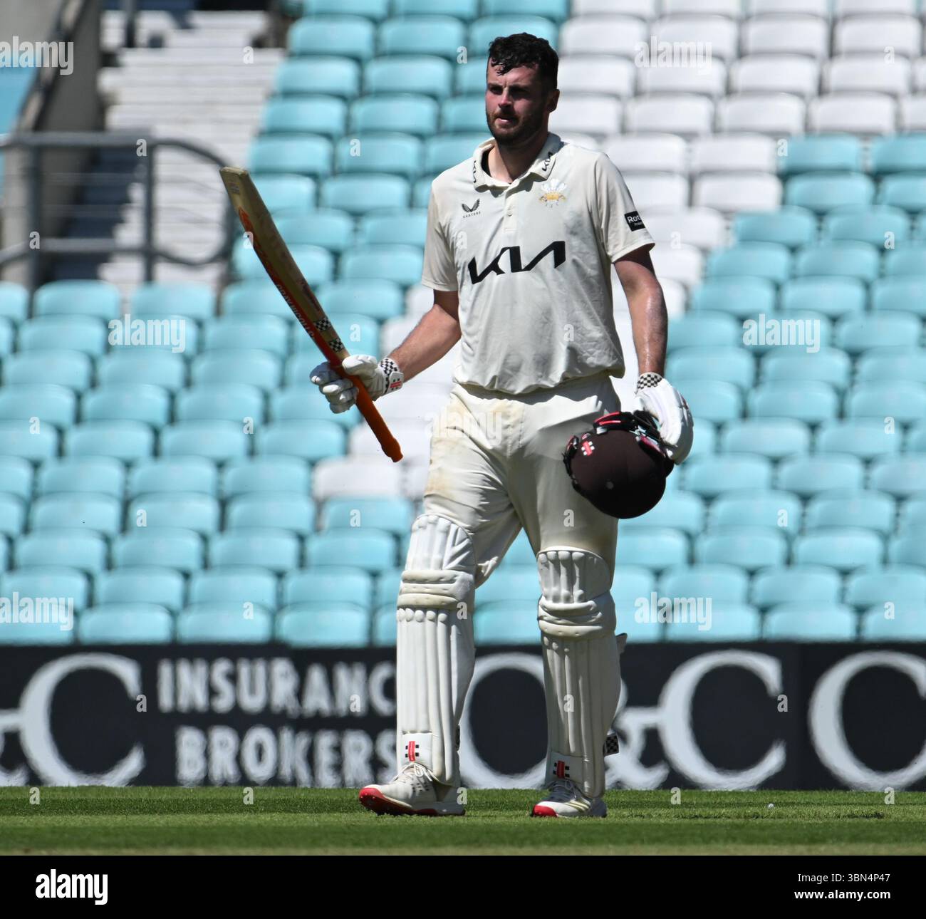 Oval, England. 30 June, 2025. Dom Sibley of Surrey CCC celebrates ...