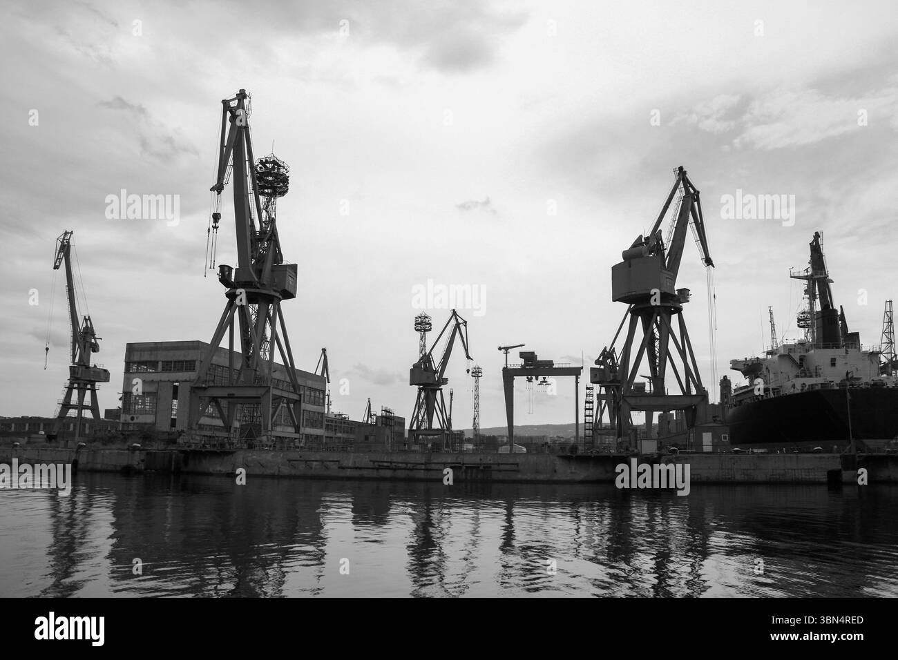 Daytime transportation infrastructure Black and White Stock Photos ...