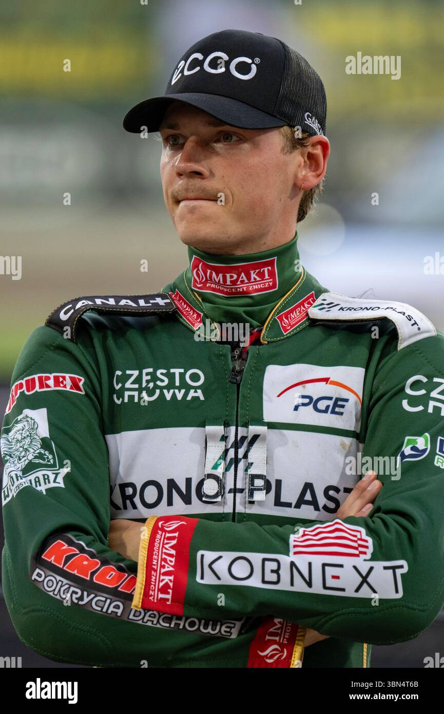 Mads Hansen of Wlokniarz during the PGE Ekstraliga Round 10 speedway ...