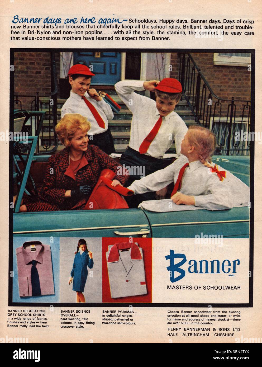 Banner masters of schoolwear advertisement hi-res stock photography and ...