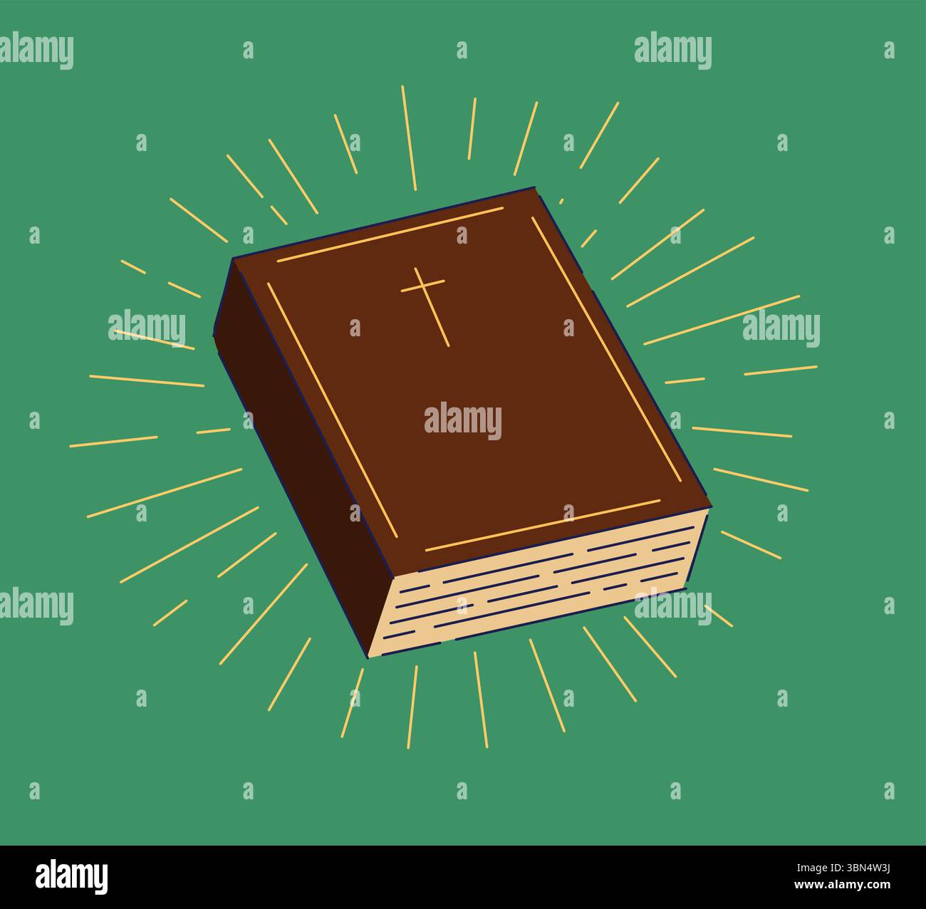 Illustration of a Holy Bible displayed prominently against a stunning ...