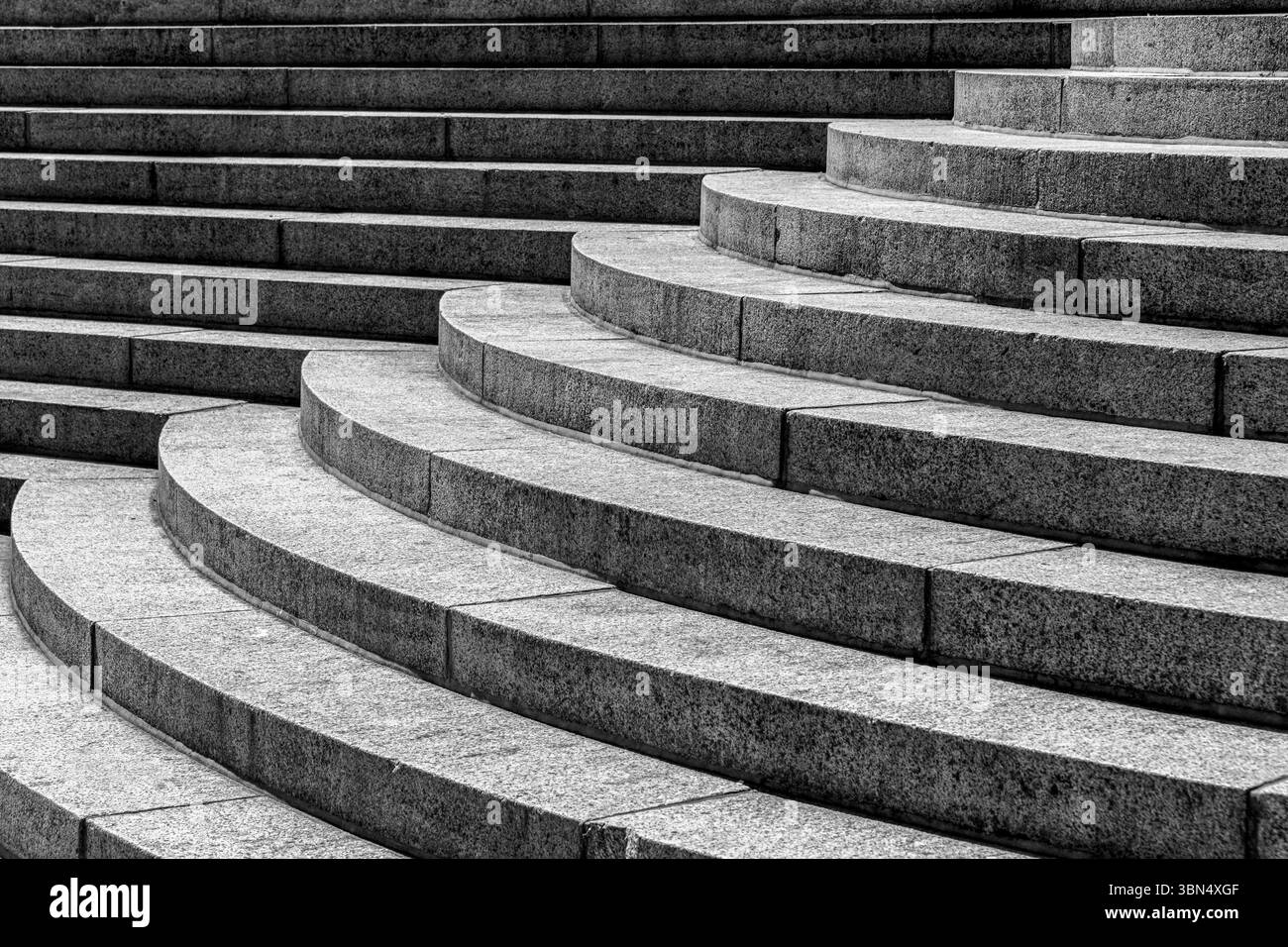 Curved stone steps in black and white Stock Photo - Alamy