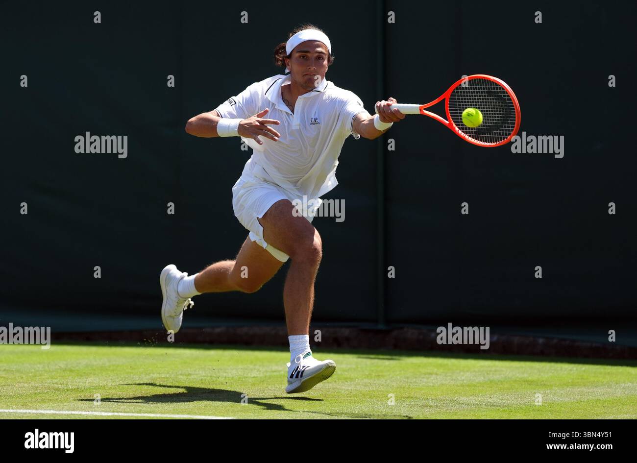 Mattia Bellucci during his match against Oliver Crawford on day one of ...