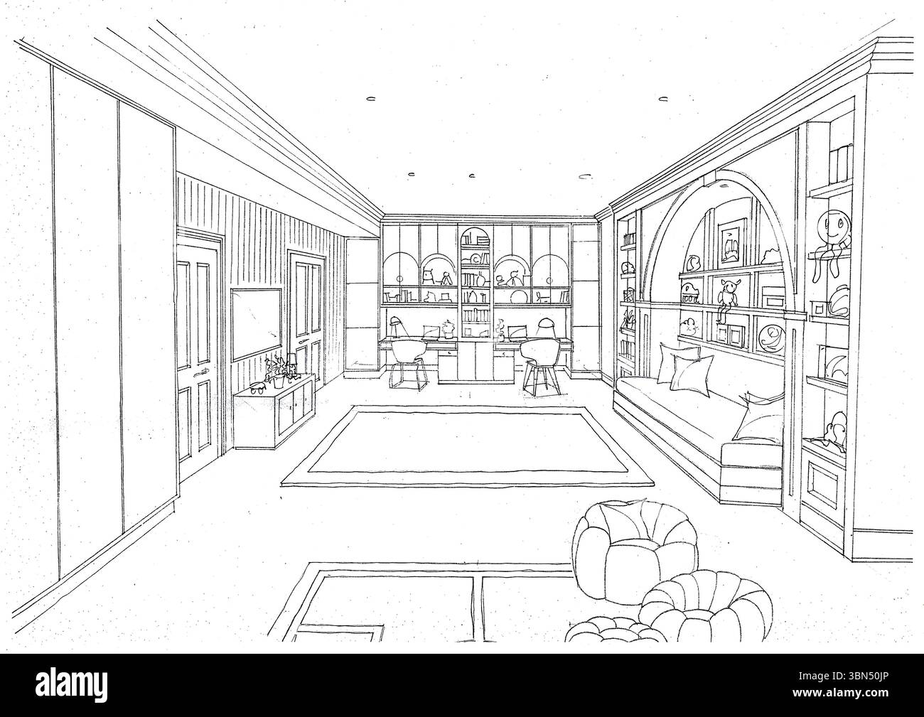 Childrens drawing drawn house Cut Out Stock Images & Pictures - Alamy