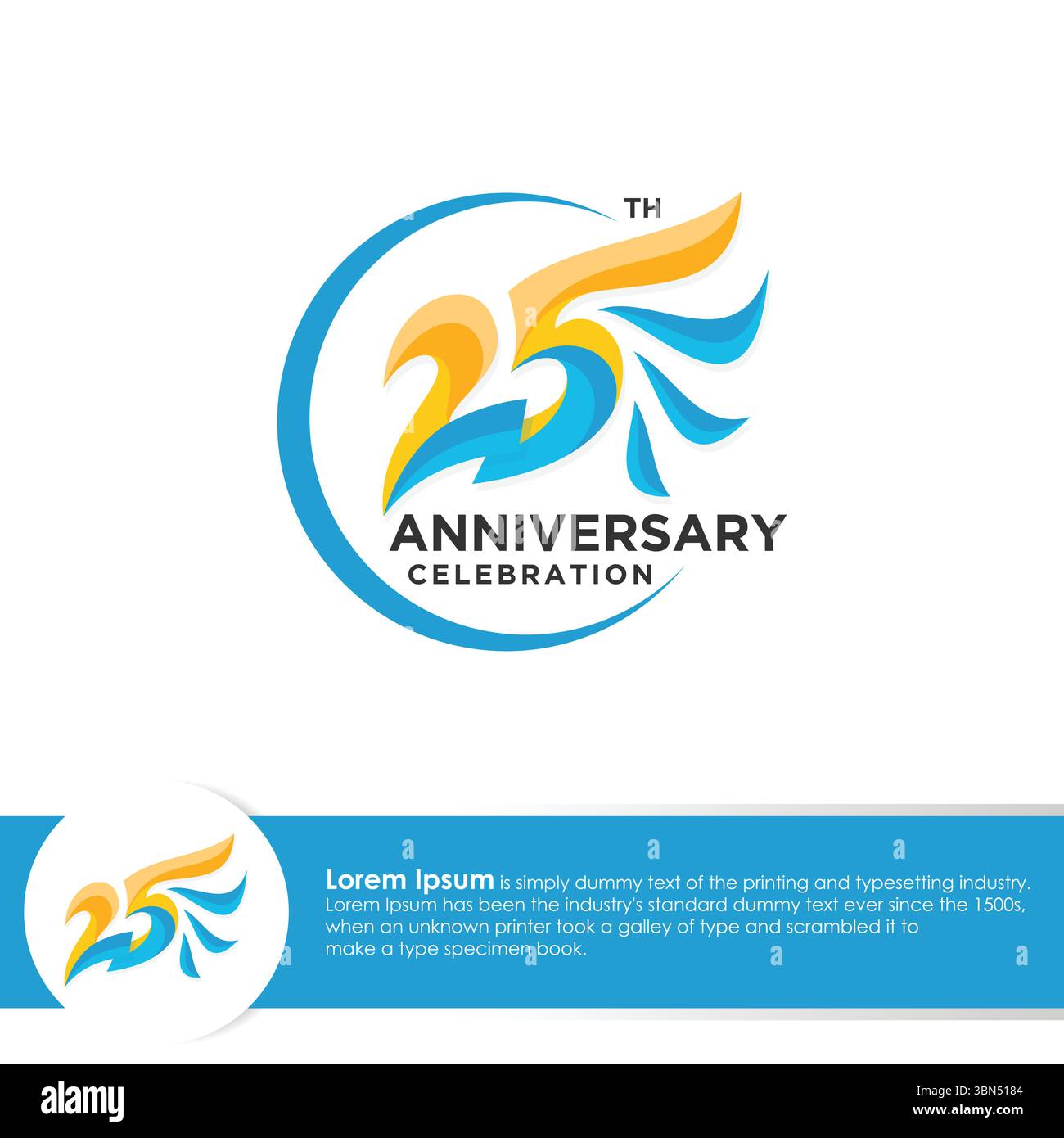 Celebration 25th Anniversary logotype design flat style template ...