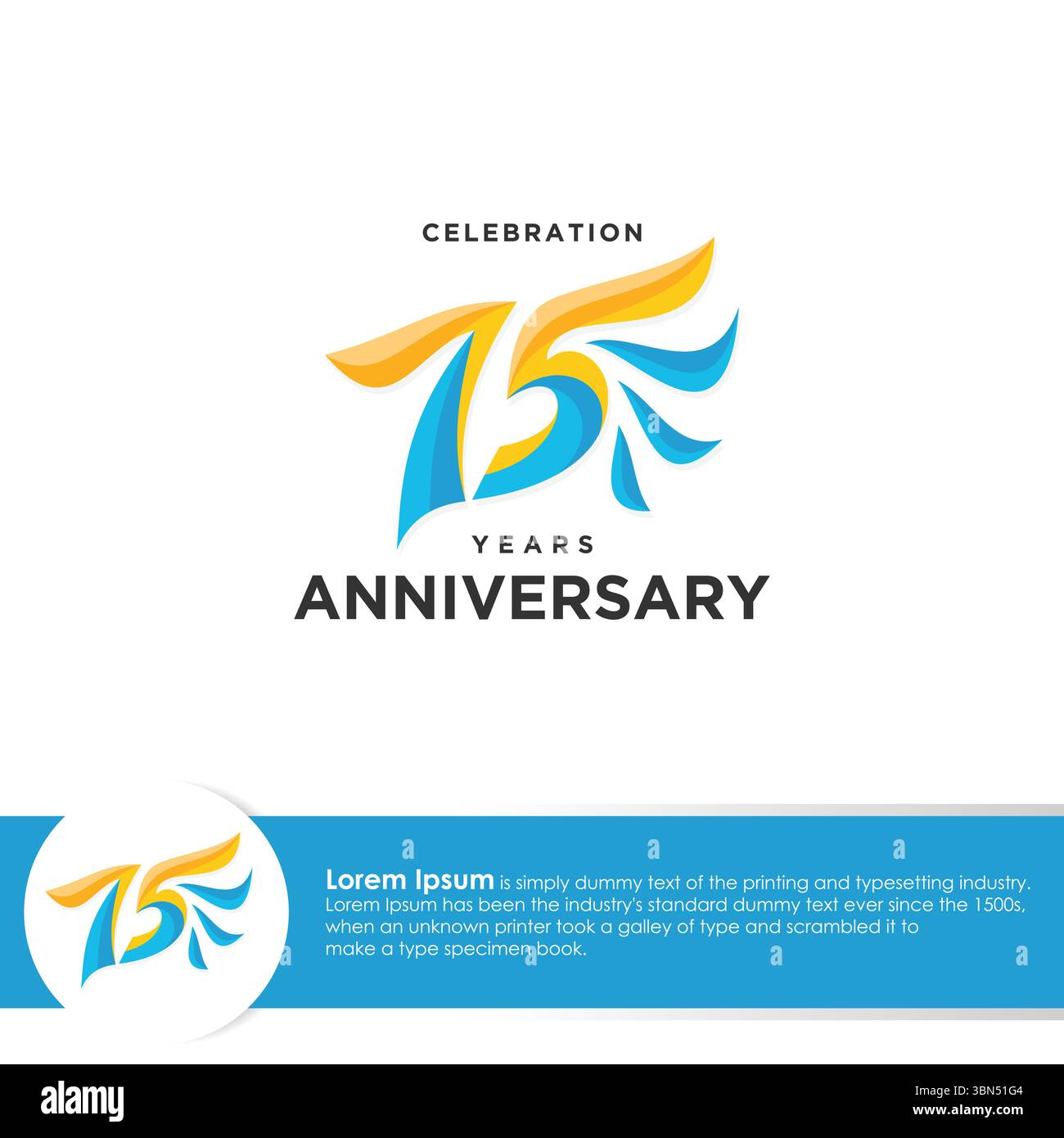 Celebration 75 Year Anniversary logotype design flat style template ...