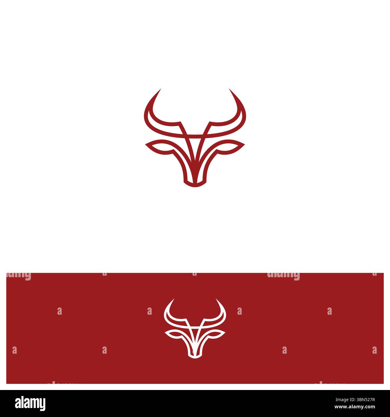Outline style Bull animal modern logo icon design template flat. vector ...