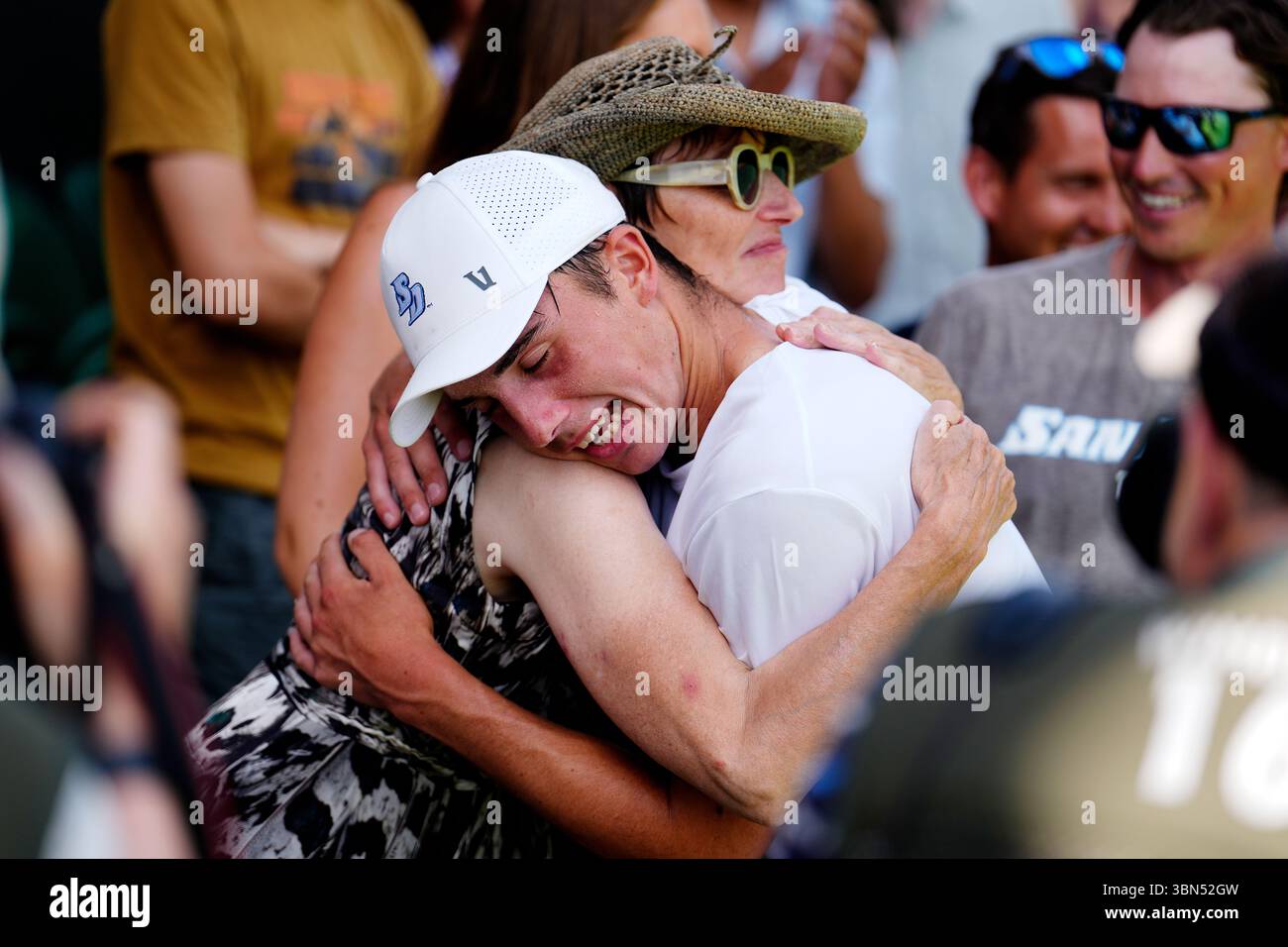 Oliver Tarvet celebrates winning his match against Leandro Riedi on day ...
