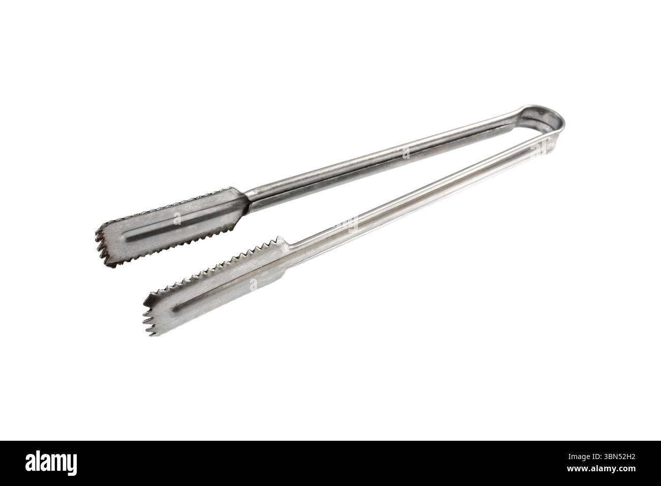 stainless steel ice tongs isolated on white Stock Photo - Alamy