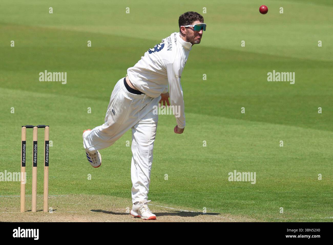 Colin Ackermann of Durham in bowling action during the Rothesay County ...