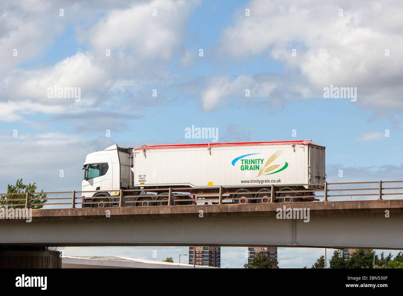 Trinity Grain articulated lorry on the A5 bypass bridge in Tamworth ...