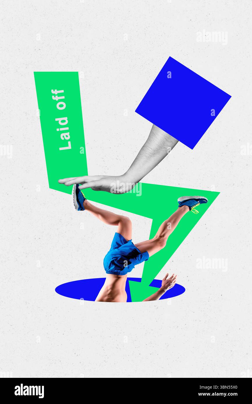 Composite sketch design artwork 3D photo collage of arrow down hole ...