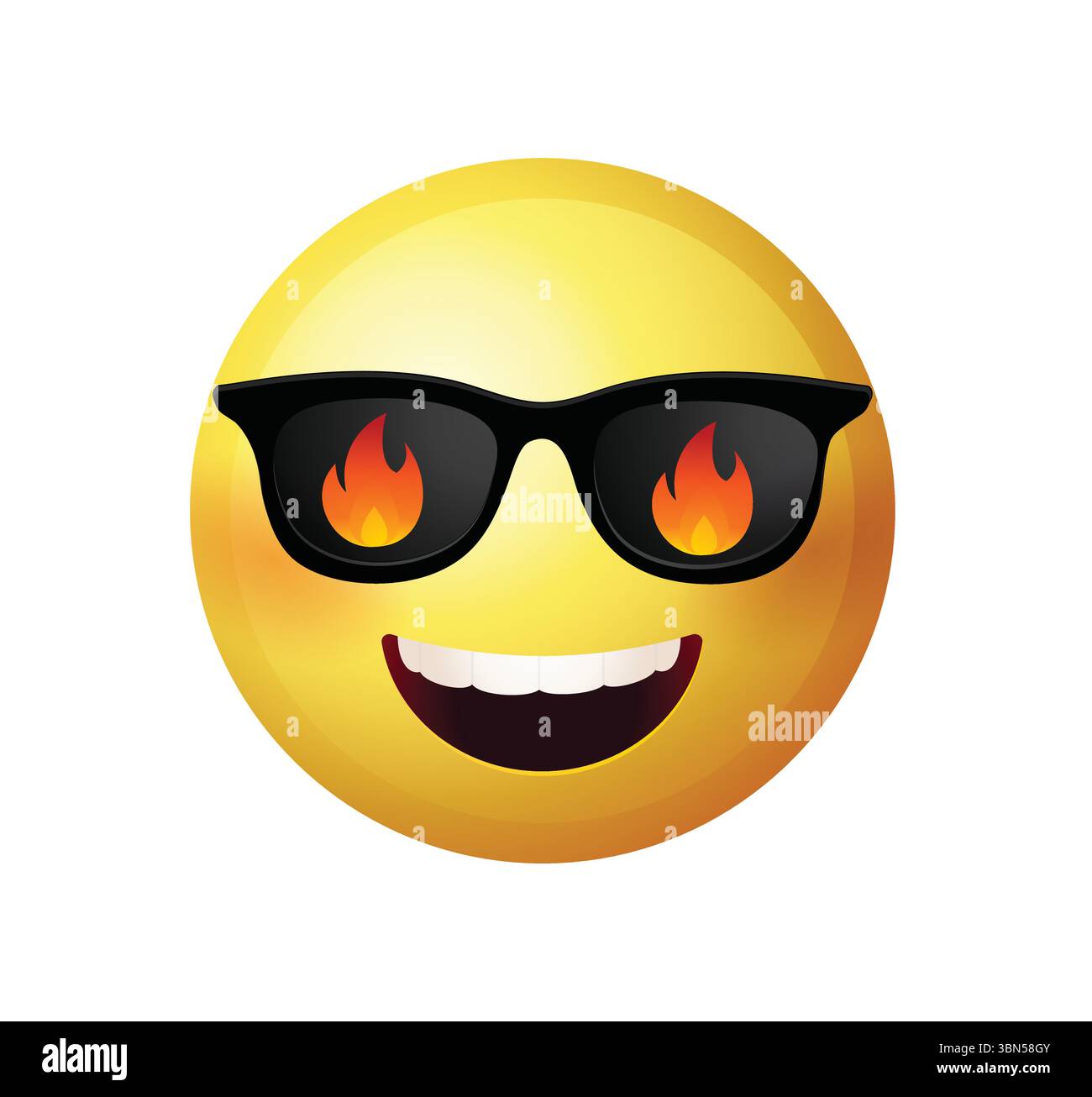 Fire sunglasses emoji vector illustration isolated Stock Vector Image ...
