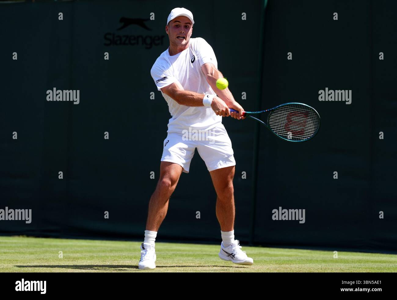 Arthur Fery during his match against Alexei Popyrin on day one of the ...