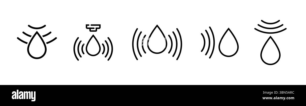 Water sensor vector icon. Water flow drop control sensor logo design ...