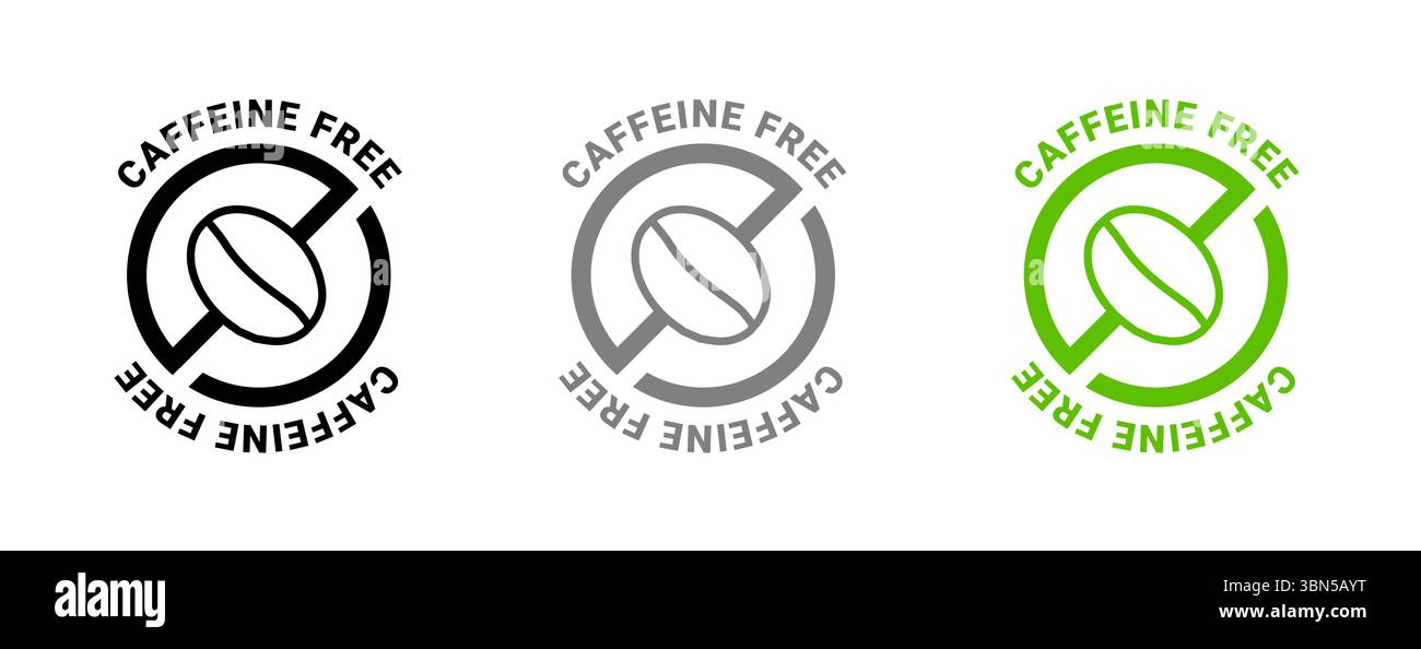 Caffeine free vector logo icon sign. Allergy decaffeinated coffee ...