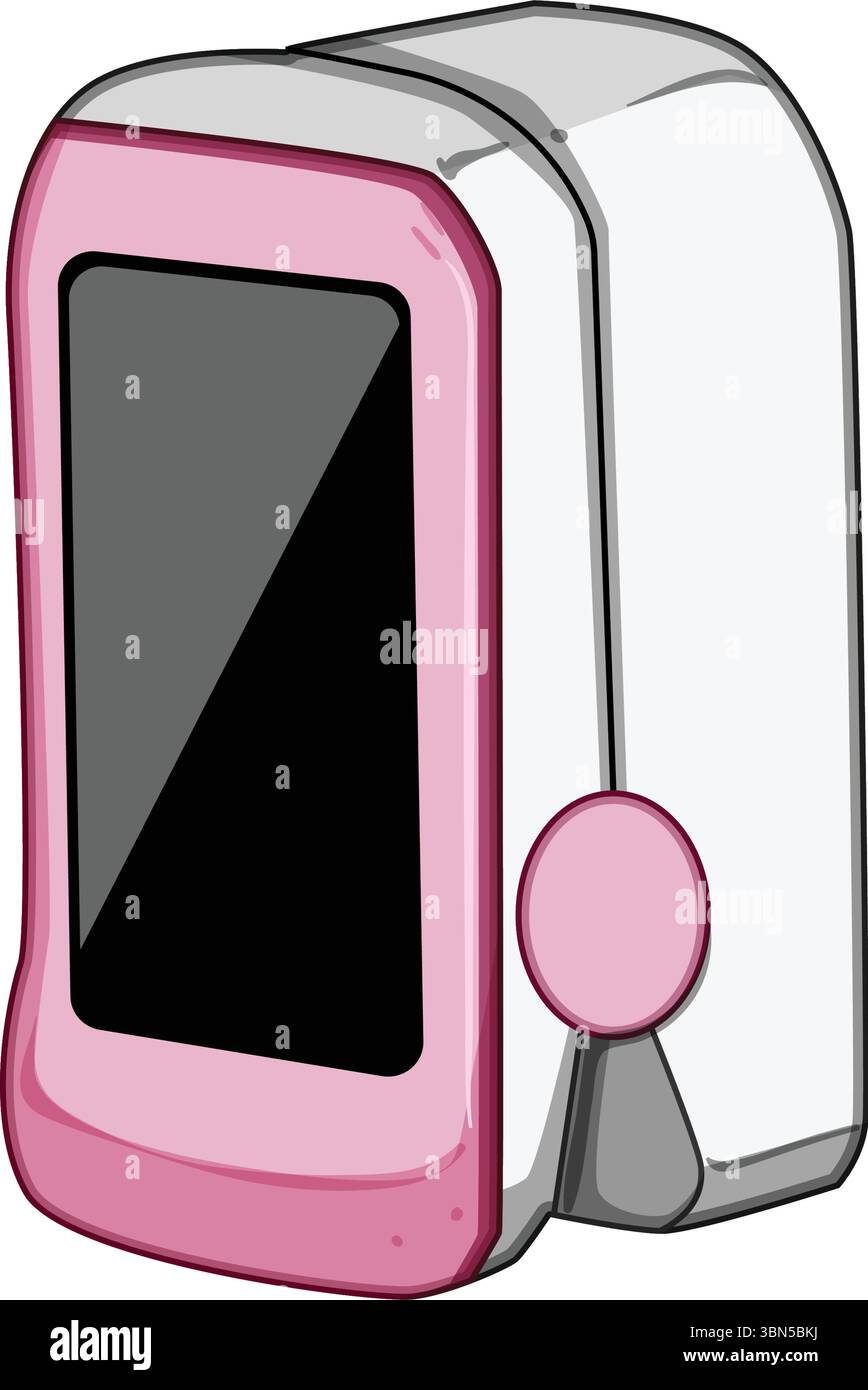 saturation oxygen fingertip monitor cartoon vector illustration Stock ...