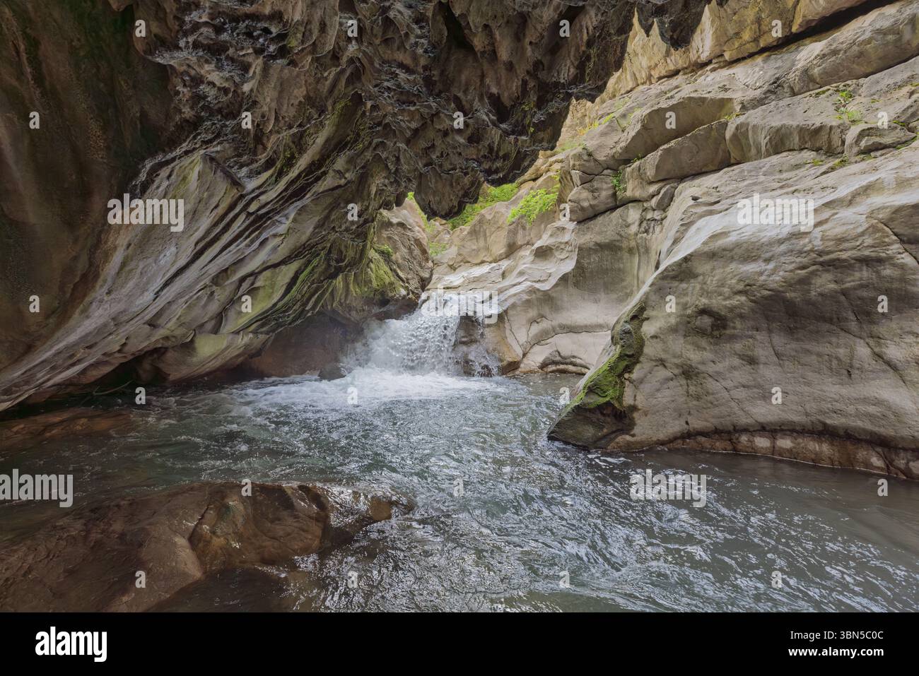 Devil's Bridge, a natural travertine arch spanning the deep Vorotan ...