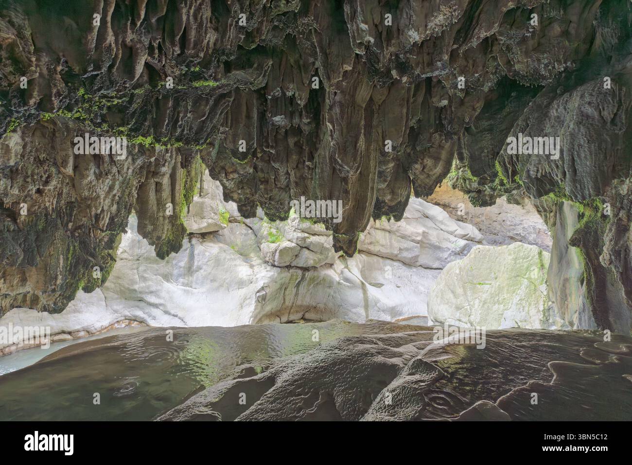 Devil's Bridge, a natural travertine arch spanning the deep Vorotan ...