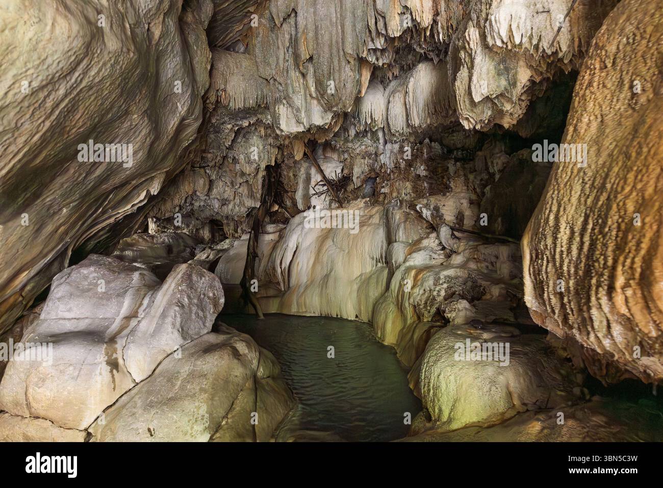 Devil's Bridge, a natural travertine arch spanning the deep Vorotan ...
