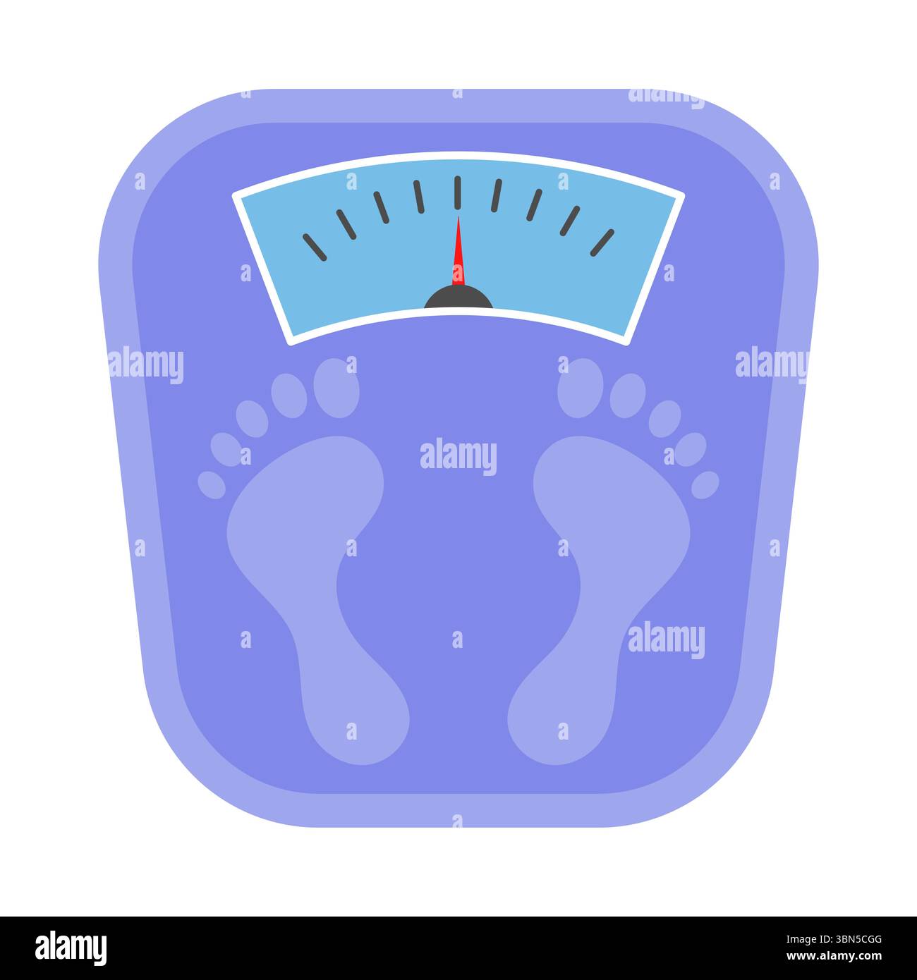 Weight Scale Icon with Footprints Illustration. A flat illustration of ...