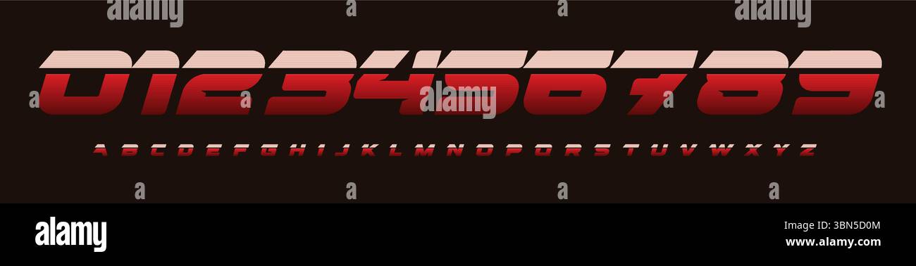 Sporty Bold Numbers and Alphabet Font with Dynamic Racing Style for ...