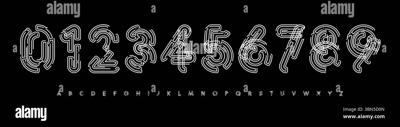 Font Logo Numbers Numeric Alphabet Typography Design Vector Type ...