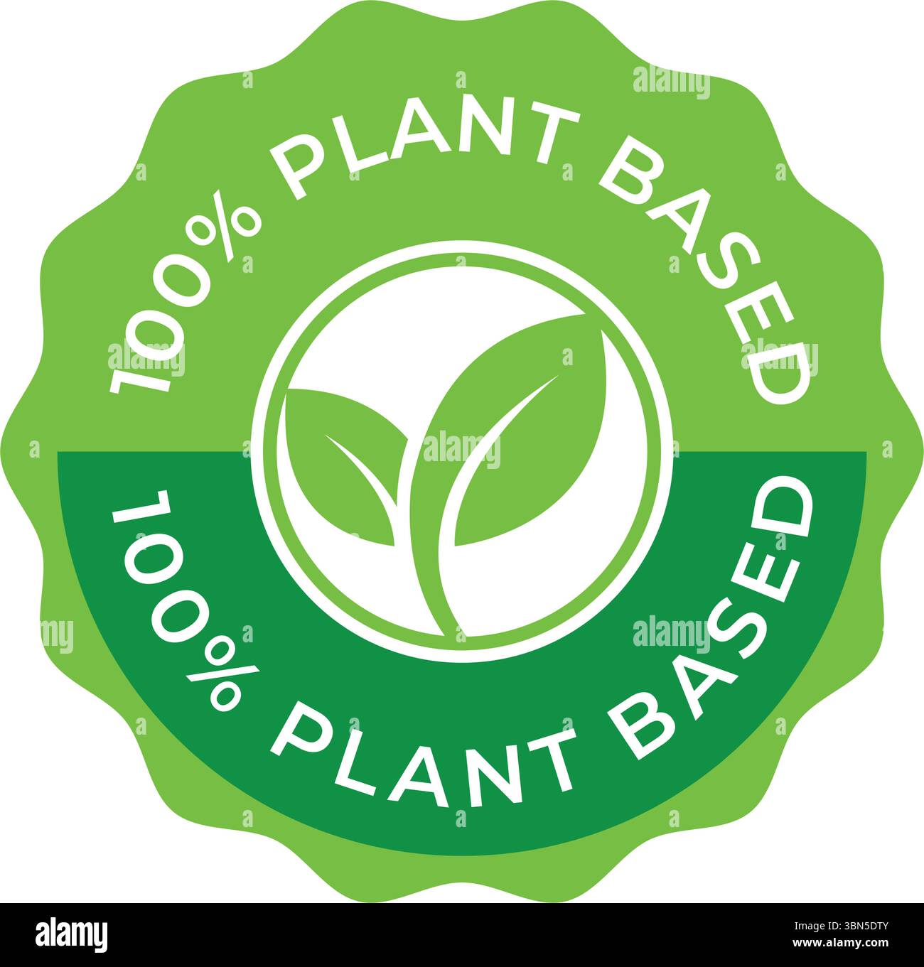 100 Percent Plant-Based vector badge logo – Green Circular Badge with ...