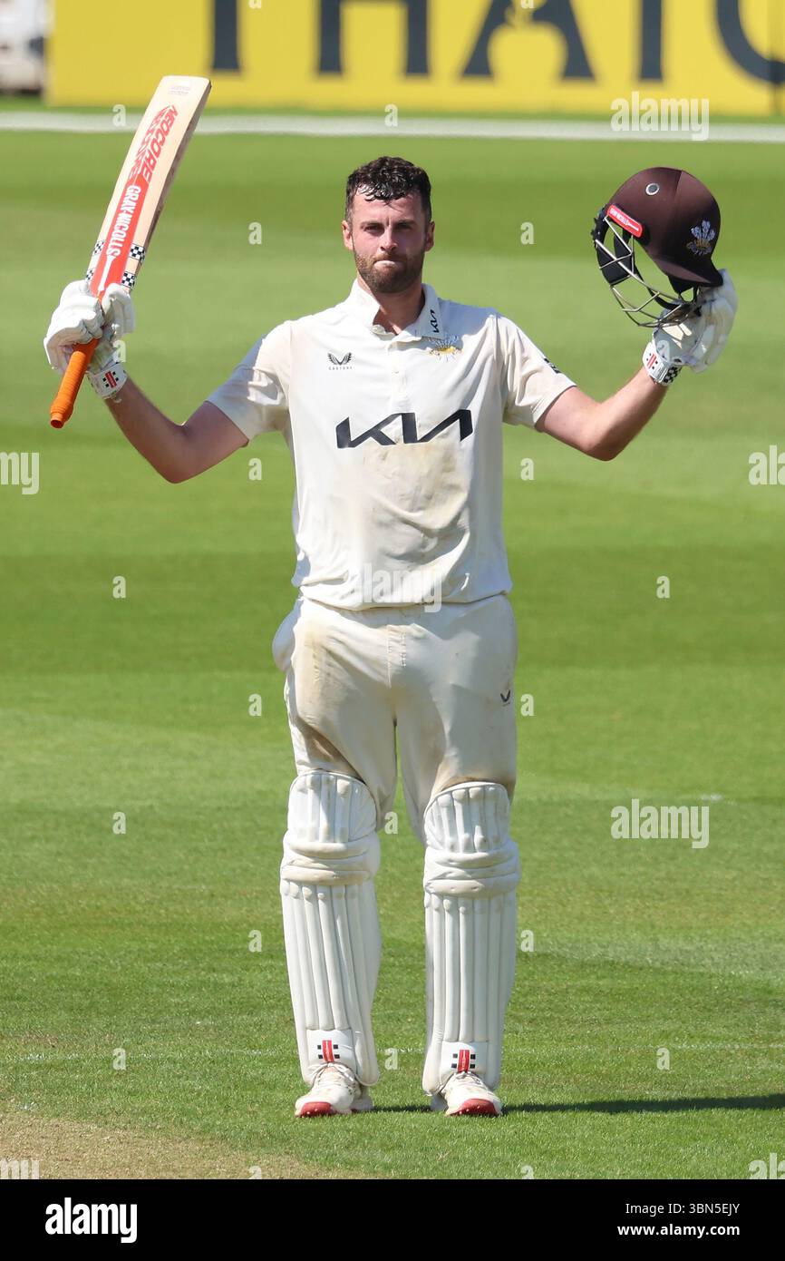 Dom Sibley of Surrey celebrates his 300 during the Rothesay County ...