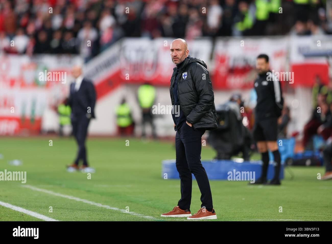 Coach Jacob Friis of Finland seen during European World Cup Qualifiers ...