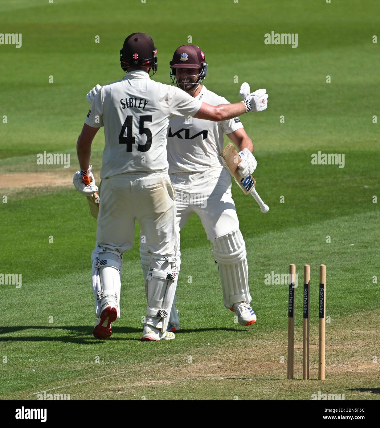 Oval, England. 30 June, 2025. Dom Sibley and Will Jacks of Surrey CCC ...