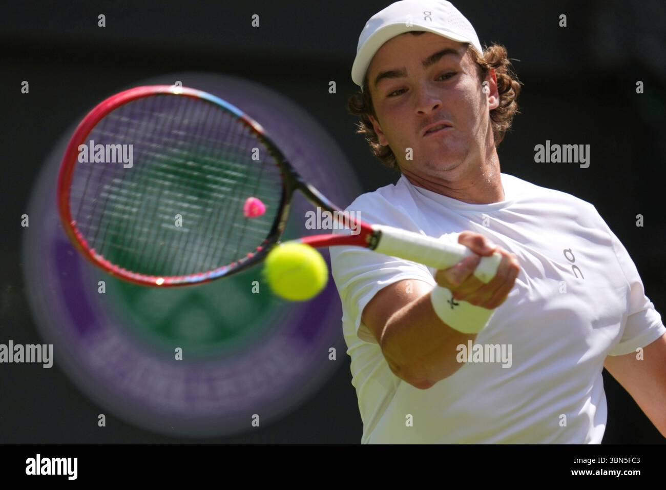 Joao Fonseca of Brazil returns the ball during his first round men's ...