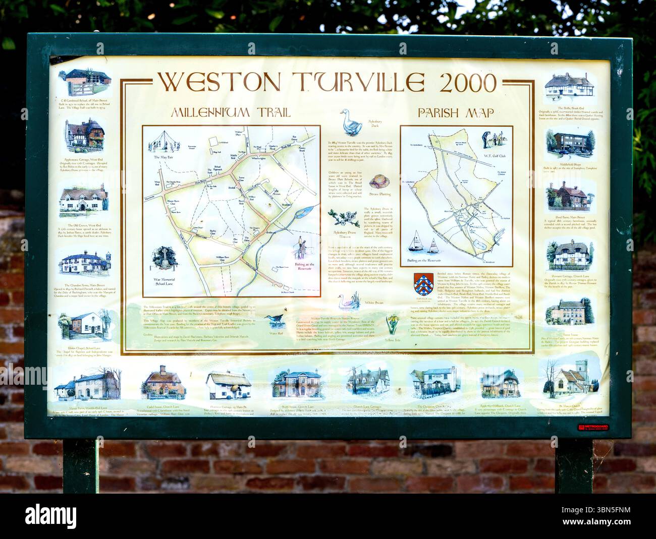 Celebration display board public sign at the village of Weston Turville ...