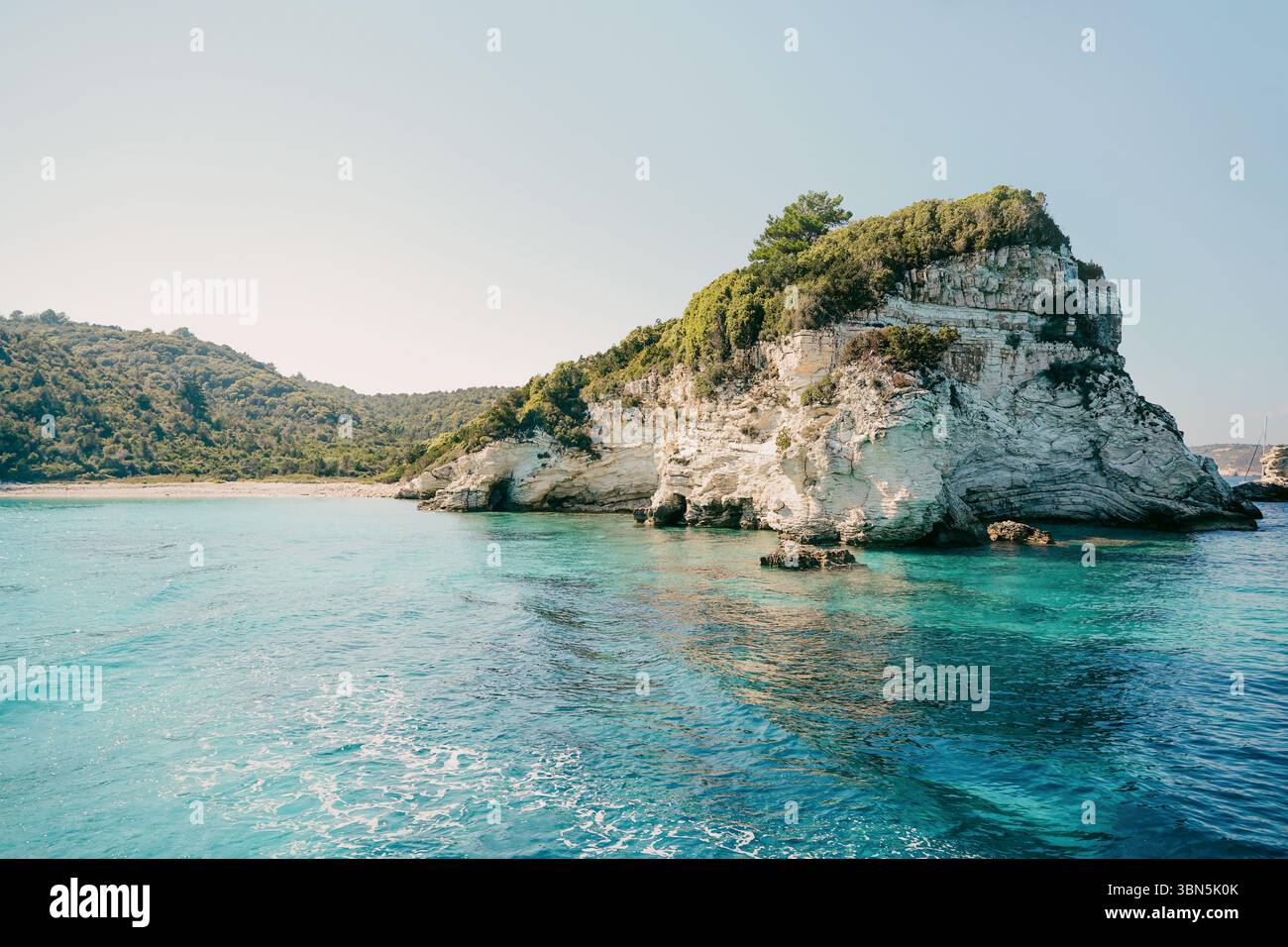 Idyllic Voutoumi Beach on Antipaxos with Crystal Clear Turquoise Waters ...