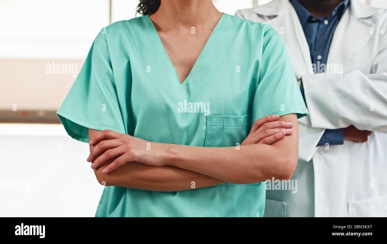 Confident Medical Team in Professional Uniforms Standing Together in ...