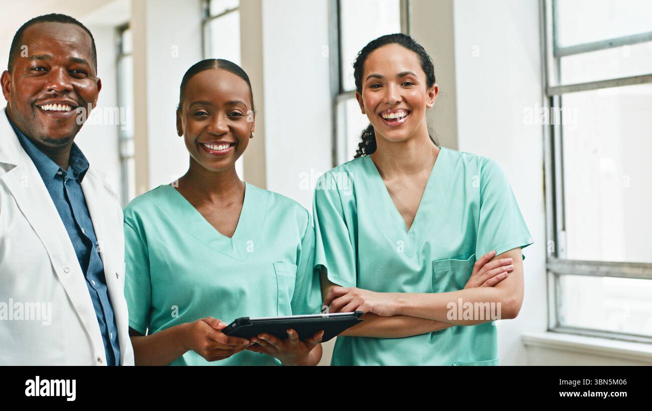 Professional healthcare setting featuring smiling hi-res stock ...