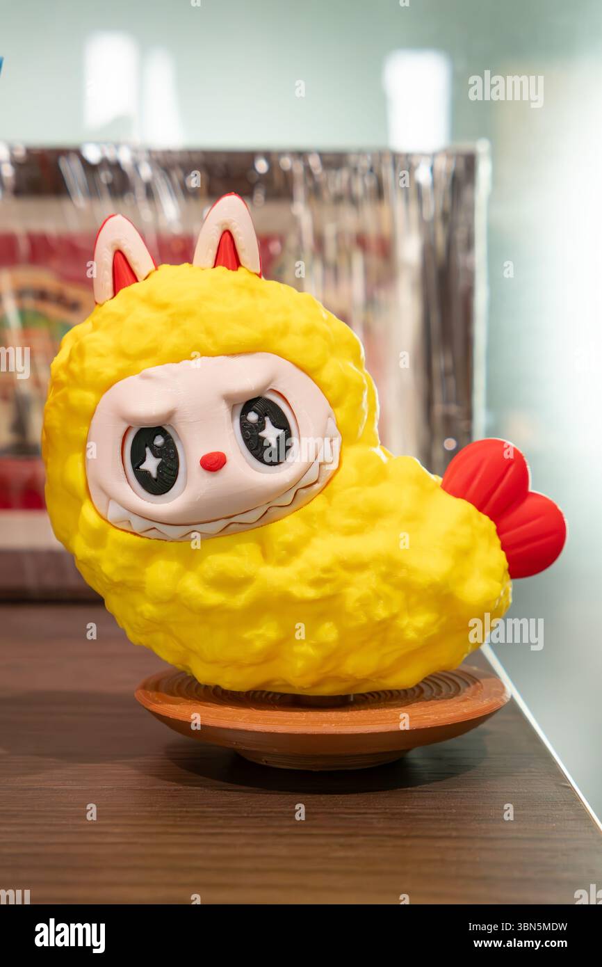 ZHONGSHAN GUANGDONG China-June 28 2025: Deep-fried prawn shape Labubu ...