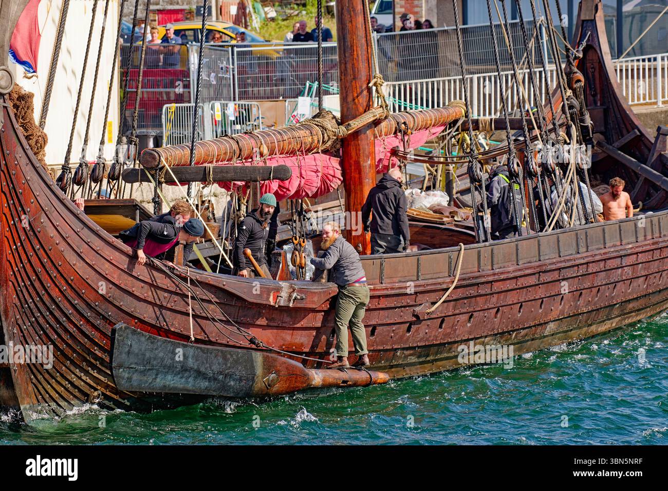 Viking ship the Draken Harald Harfagre several crew members and repairs ...