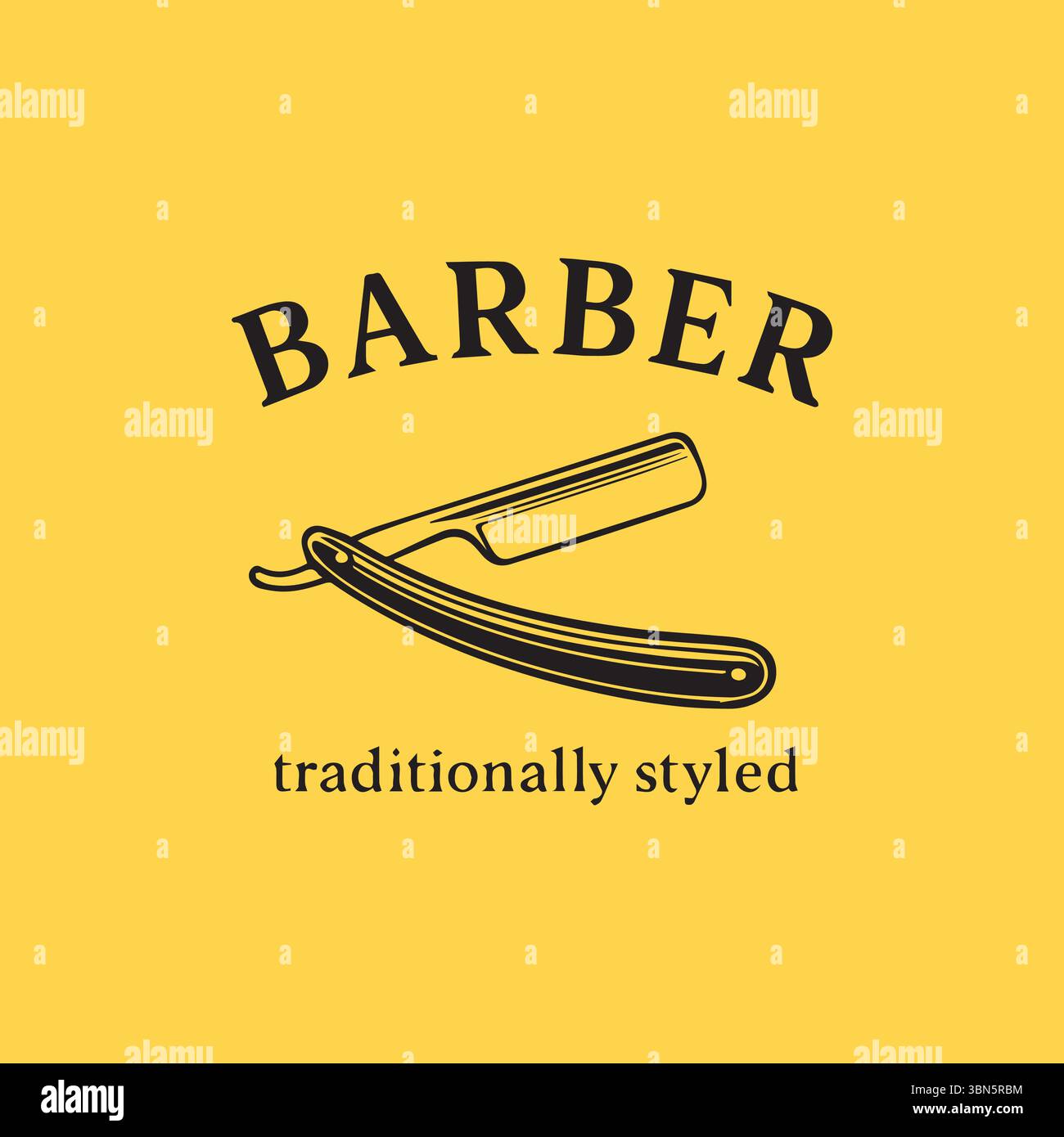 Timeless Barber Shop Design with Classic Straight Razor and Traditional ...