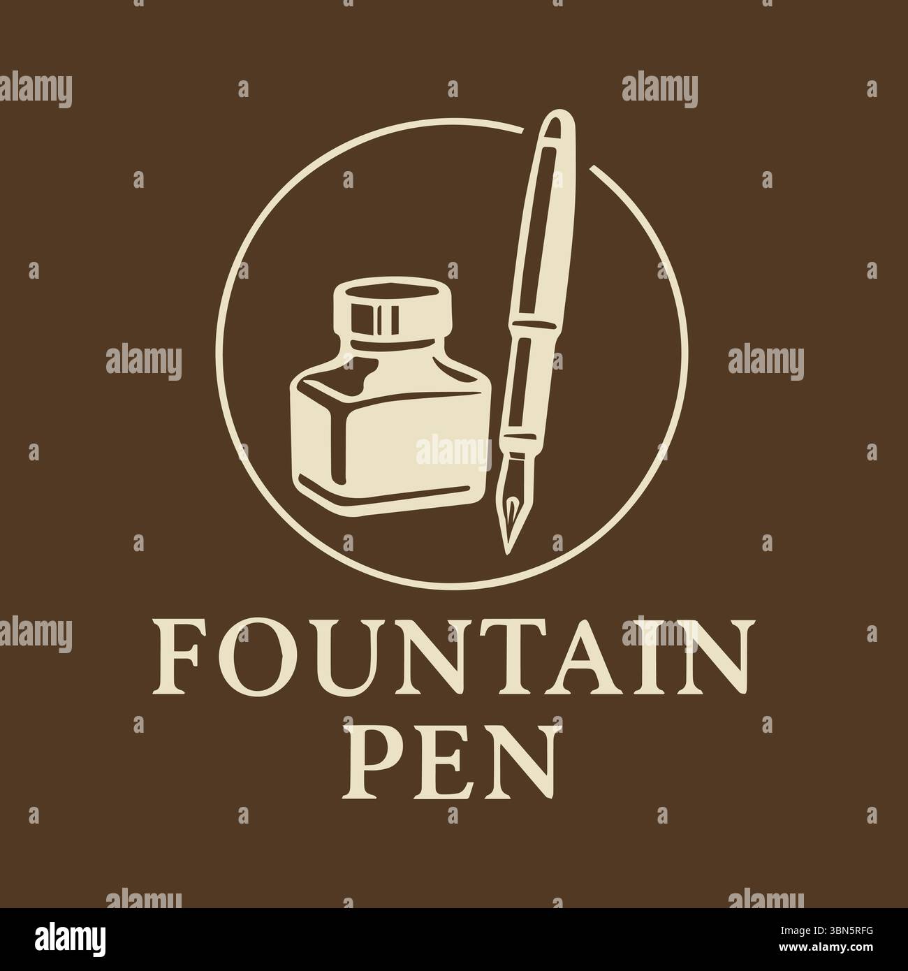 Elegant Fountain Pen and Ink Bottle Design Classic Writing Instrument ...