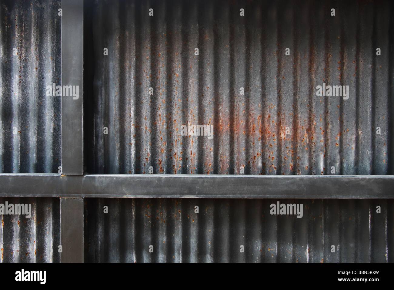 black rusty galvanized iron background with iron rack Stock Photo - Alamy