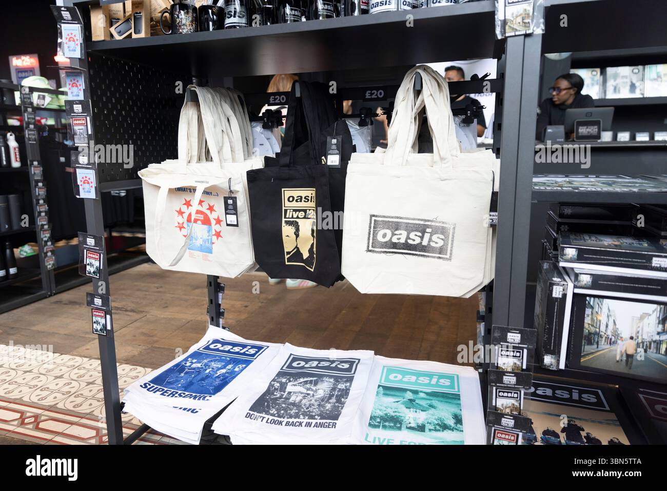 Manchester, UK - 26 June 2025: Oasis band live 25 merchandise shop ...