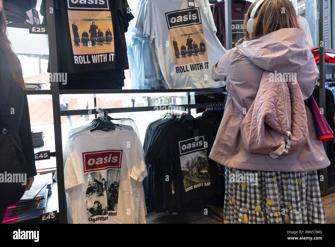 Manchester, UK - 26 June 2025: Oasis band live 25 merchandise shop ...