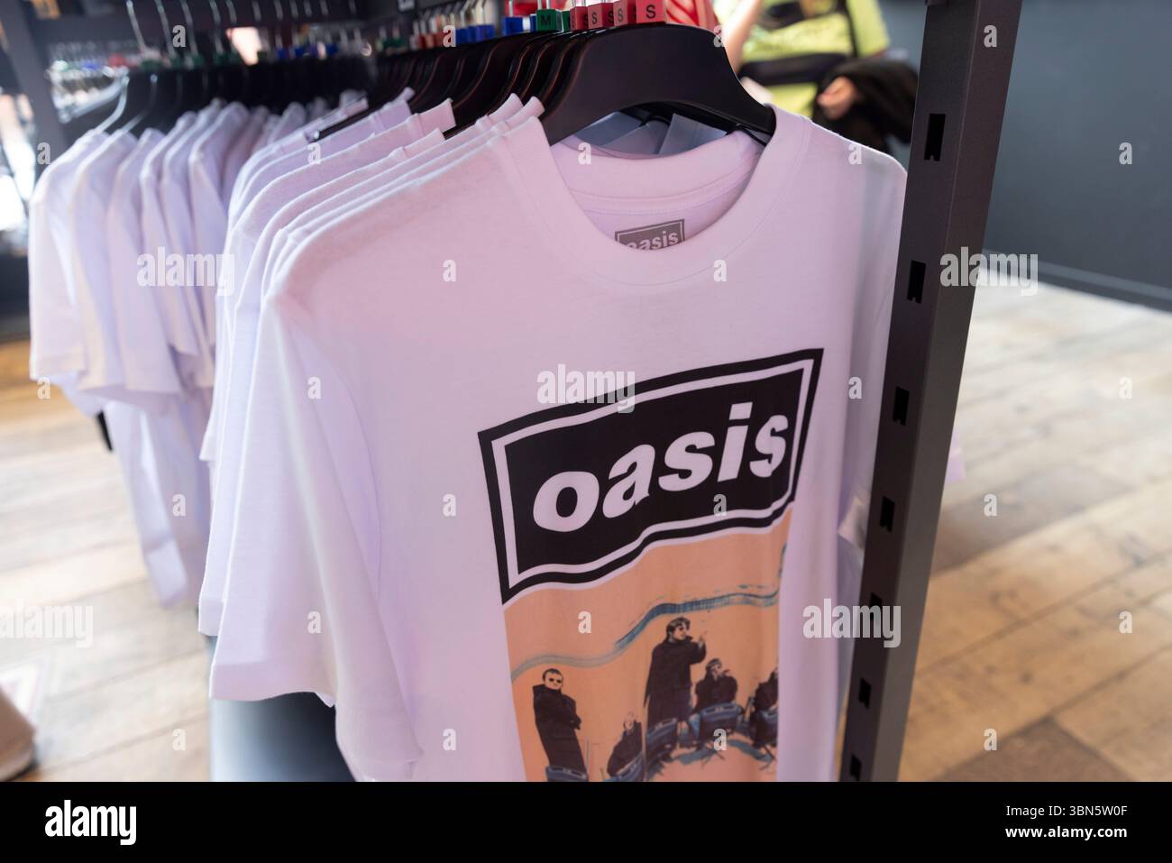 Manchester, UK - 26 June 2025: Oasis band live 25 merchandise shop ...