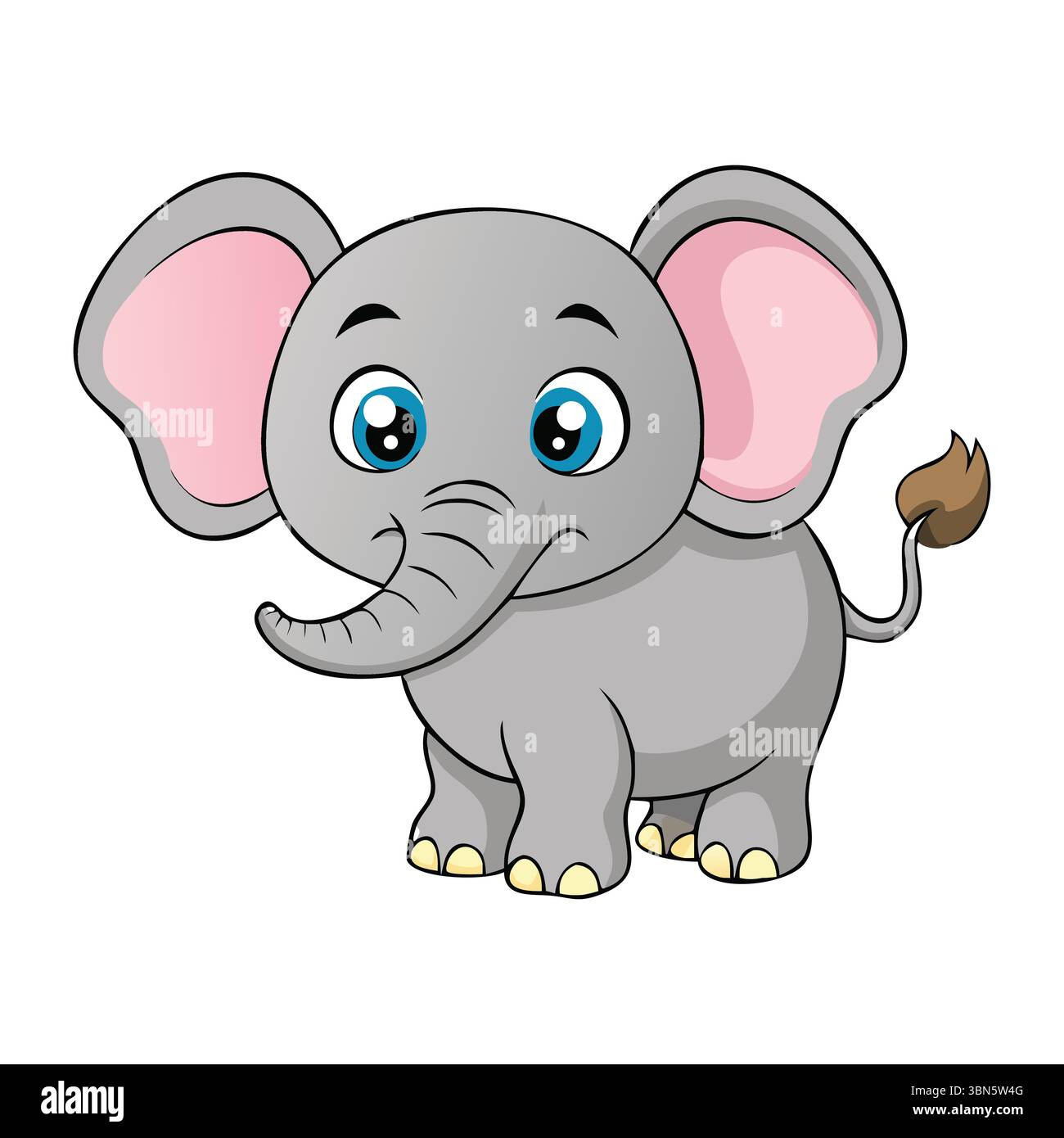 Cute Cartoon Elephant - Adorable Baby Elephant Character Stock Vector ...