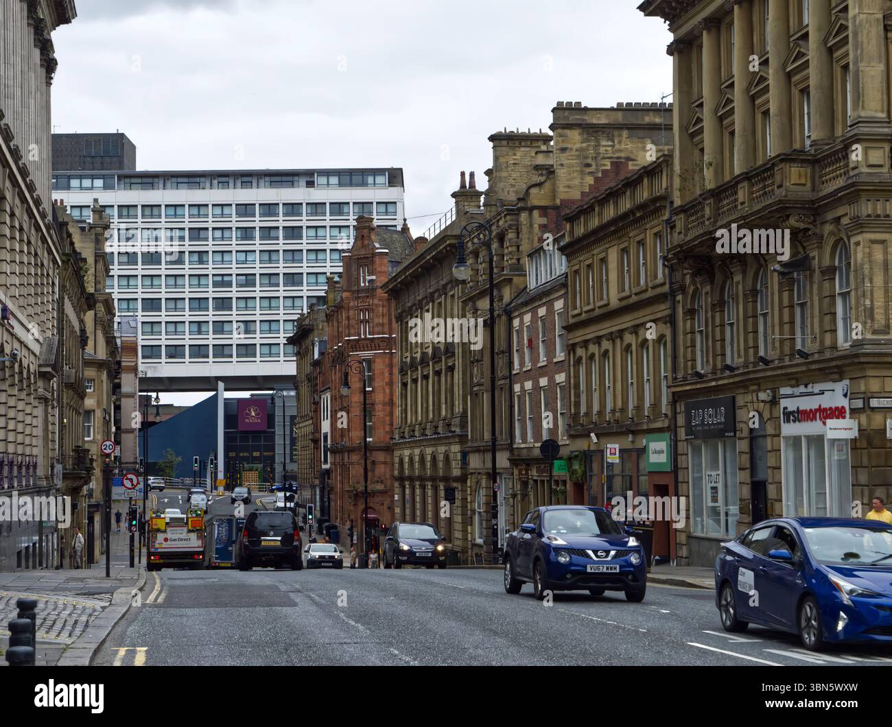 contrasting architectural styles on the A186,Mosley Street,Newcastle ...