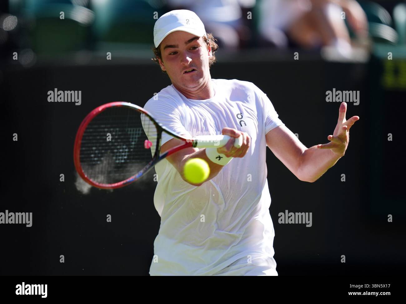 Joao Fonseca during his match against Jacob Fearnley on day one of the ...